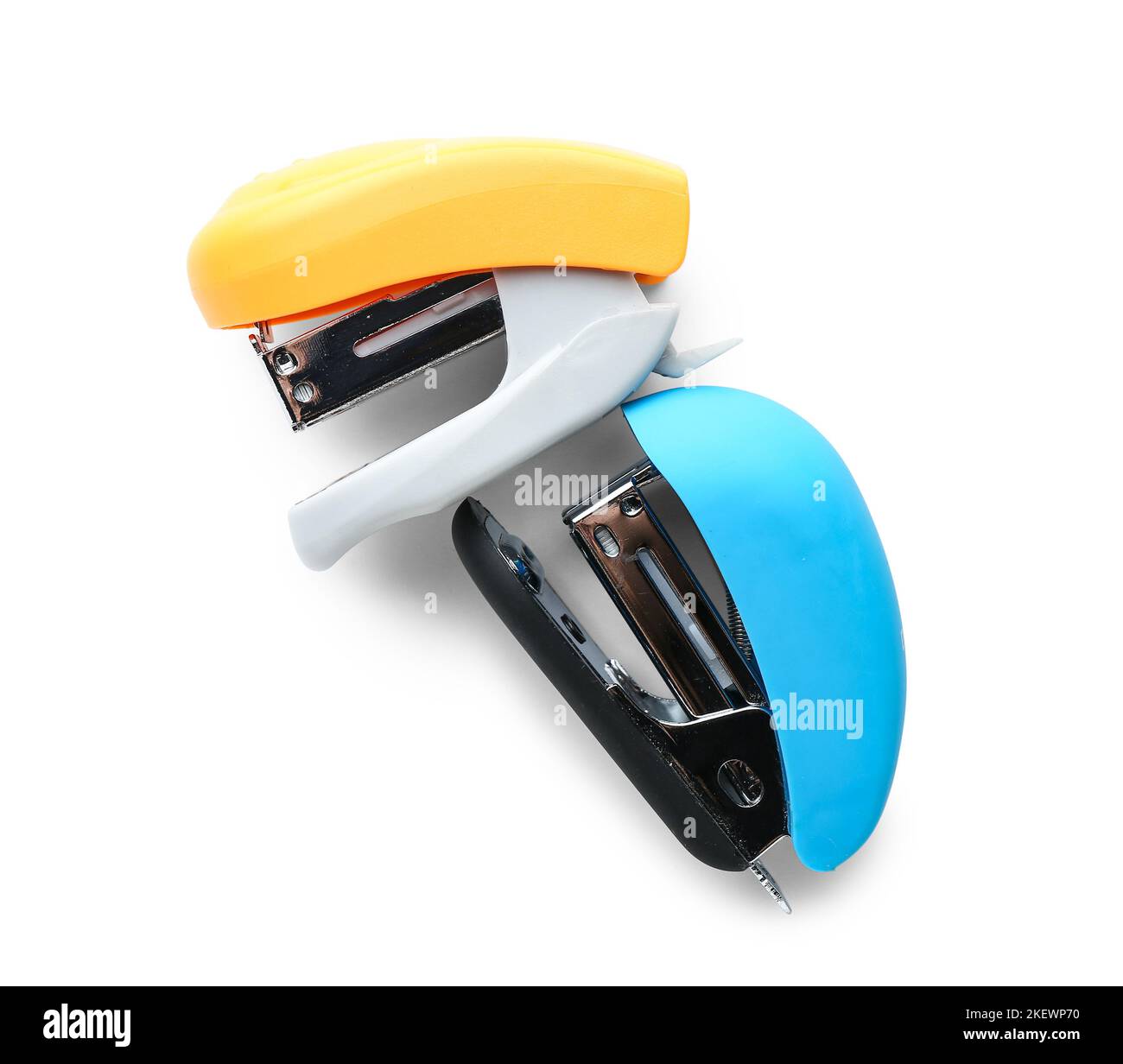Two office staplers isolated on white background Stock Photo - Alamy
