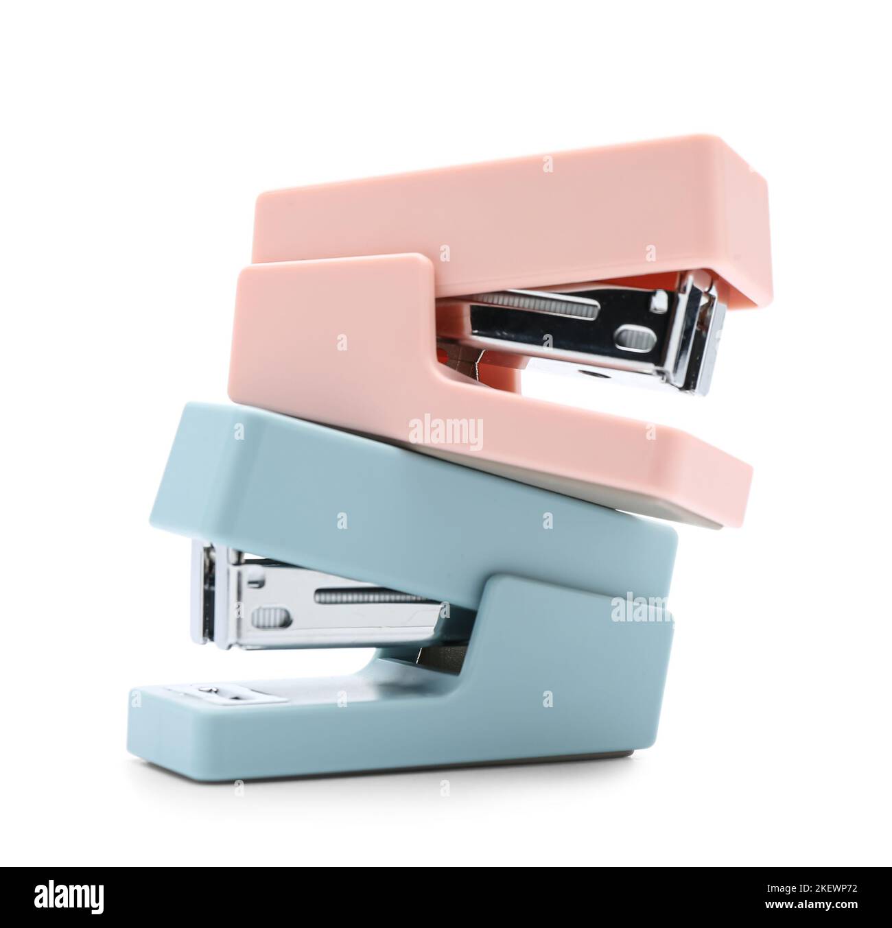 Colorful staplers isolated on white background Stock Photo - Alamy