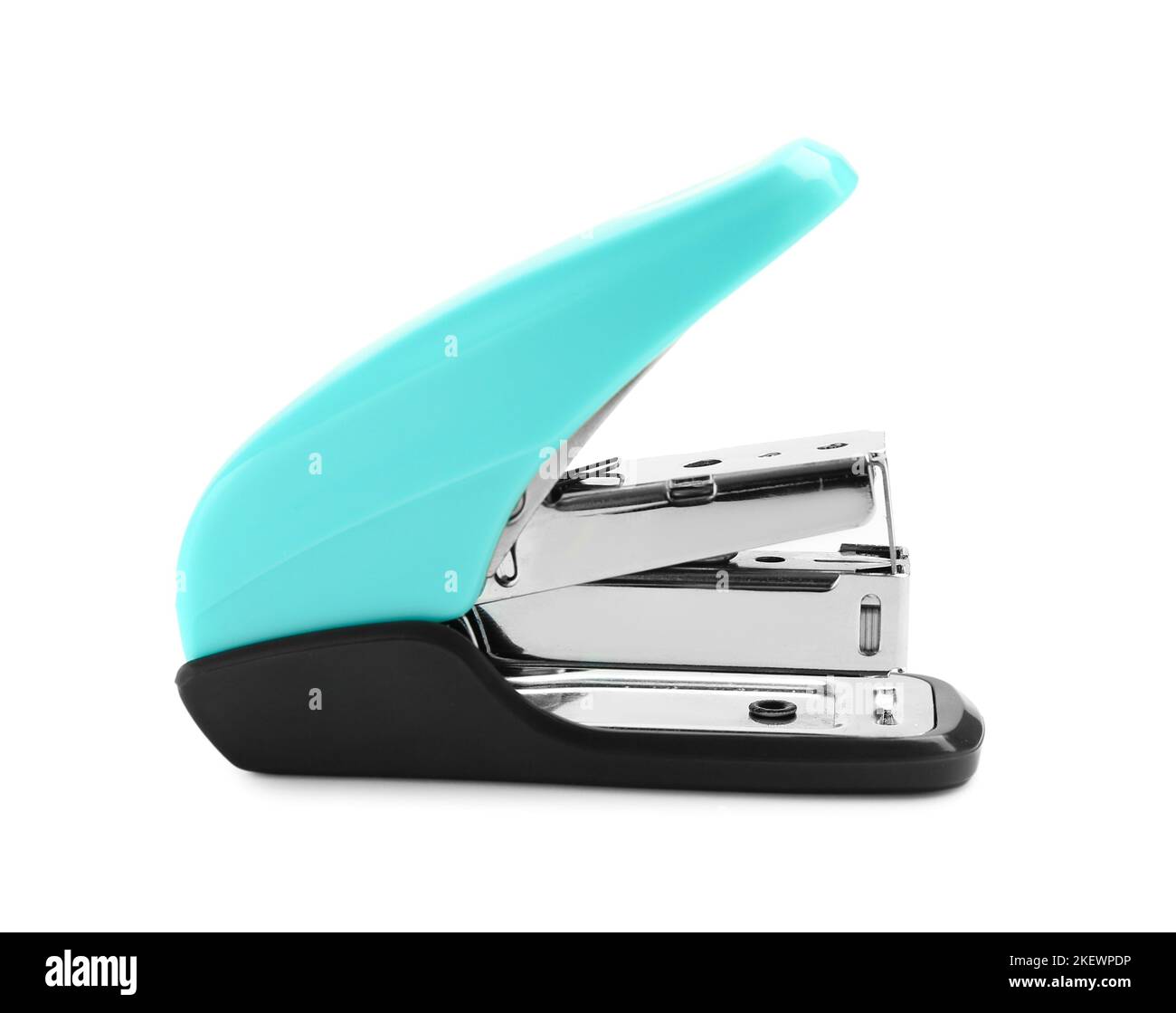 Blue office stapler on white background Stock Photo - Alamy