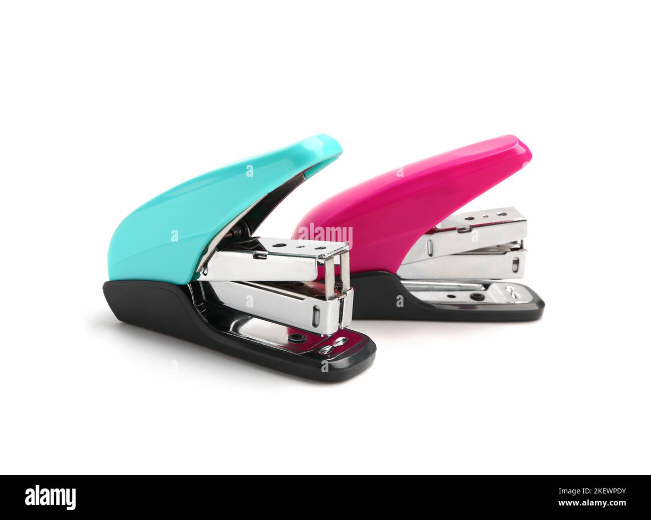 Office staplers isolated on white background Stock Photo - Alamy