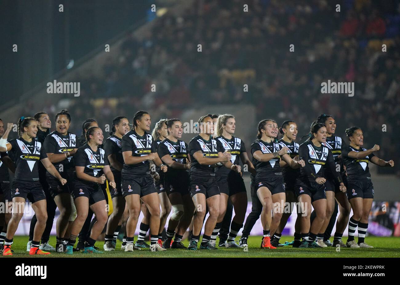 New Zealand player perform a haka before the Women's Rugby League World ...