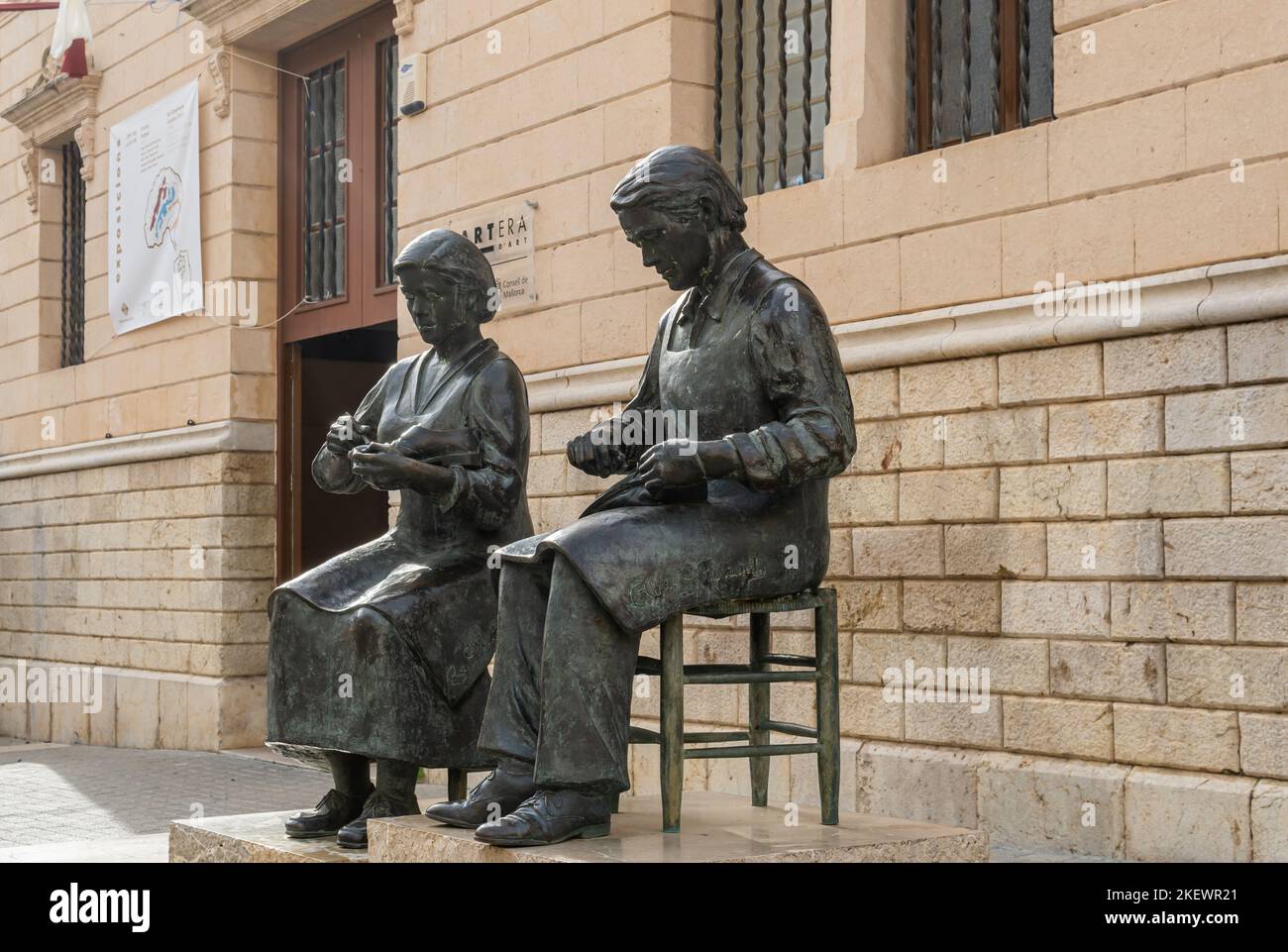 Inca , Spain; october 22 2022: Bronze sculpture in homage to all the ...