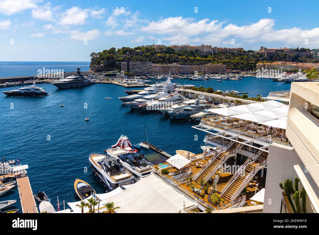 Monaco, France - August 2, 2022: Panoramic view of Hercules Port and ...