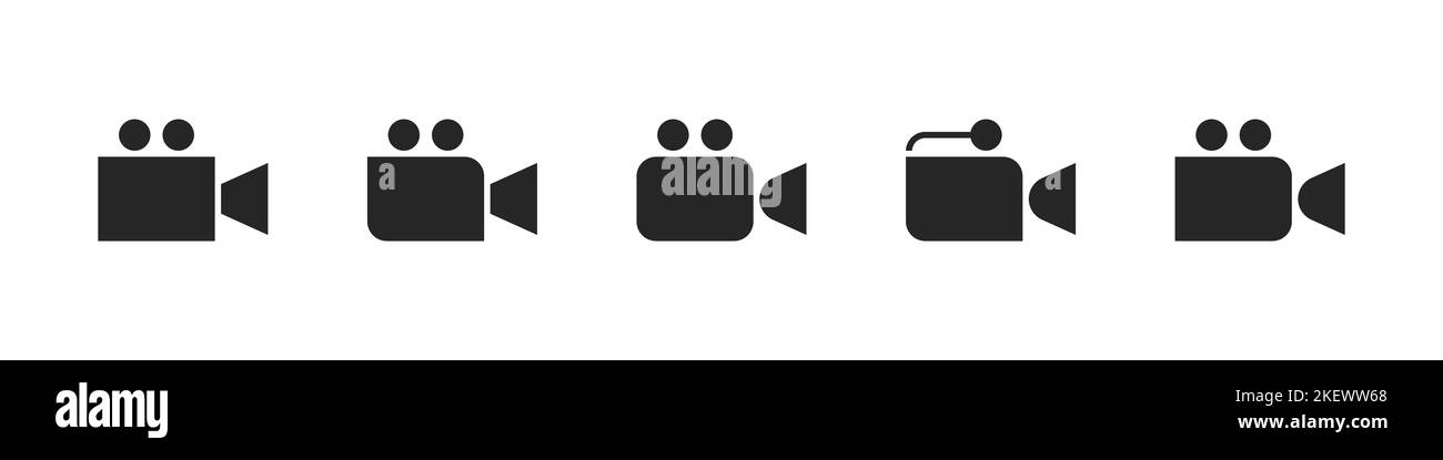 Video camera icons set. Film camera, movie camera icons. Video recorder ...