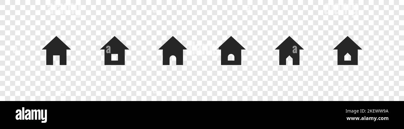 Home icon. House icon set. House icon with doors and windows. Vector ...