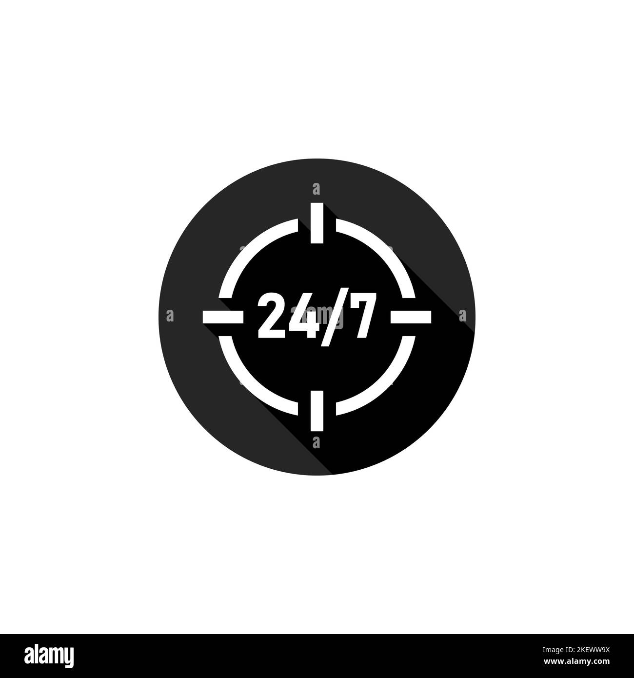 Support sign. 24 hour assistance icon. 24/7 Service open 24h hours a ...