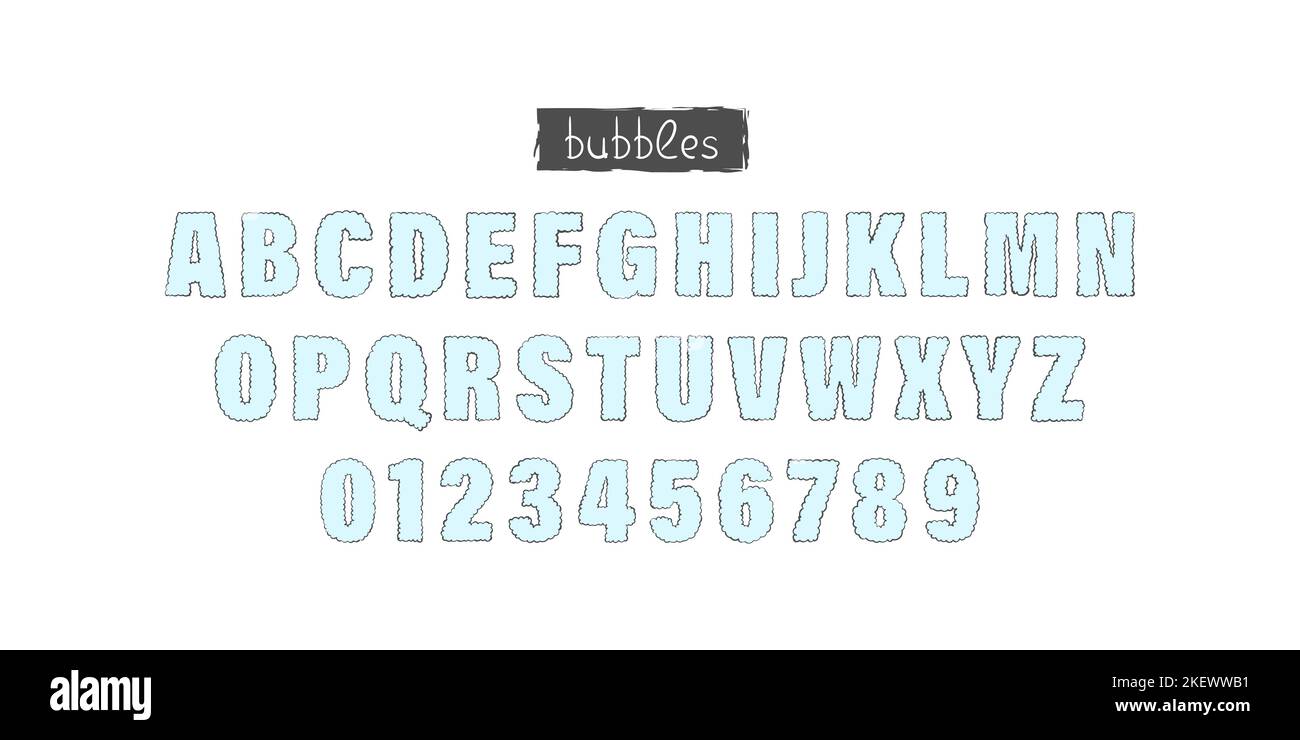 Fashion modern alphabet. Trendy font, bubbles style. Symbols and signs ...