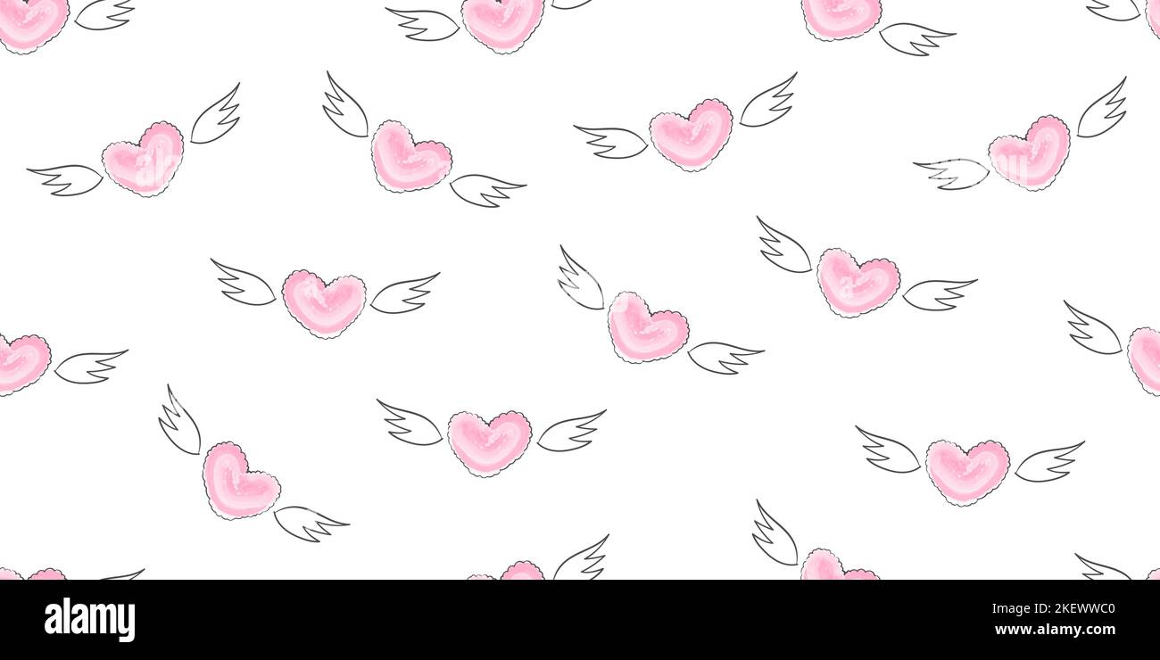 Valentines day background with hearts. Hand drawn pattern for Valentine ...