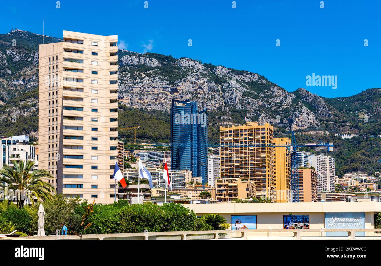 Monaco, France - August 2, 2022: Panoramic view of Monaco metropolitan ...