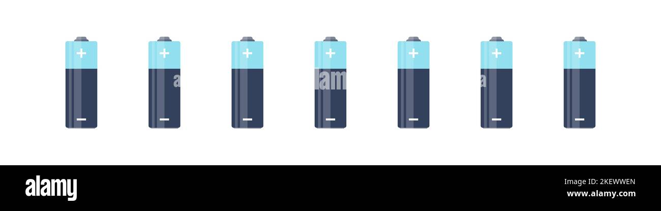 Battery set. Alkaline batteries. Batteries flat modern style. Vector ...