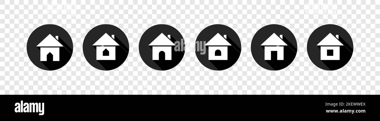 home icon. House icon set. House icon with doors and windows. Flat ...