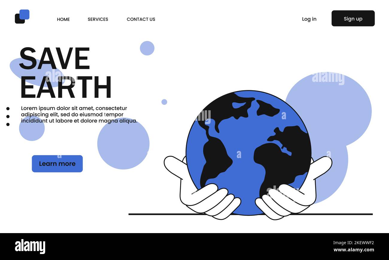 Save Earth and hands holding planet vector illustration concept ...