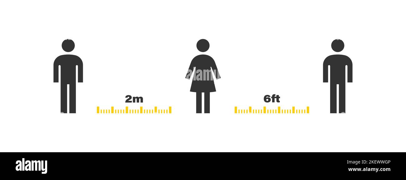 Sign keep distance. Social distancing. Keep distance in public society ...