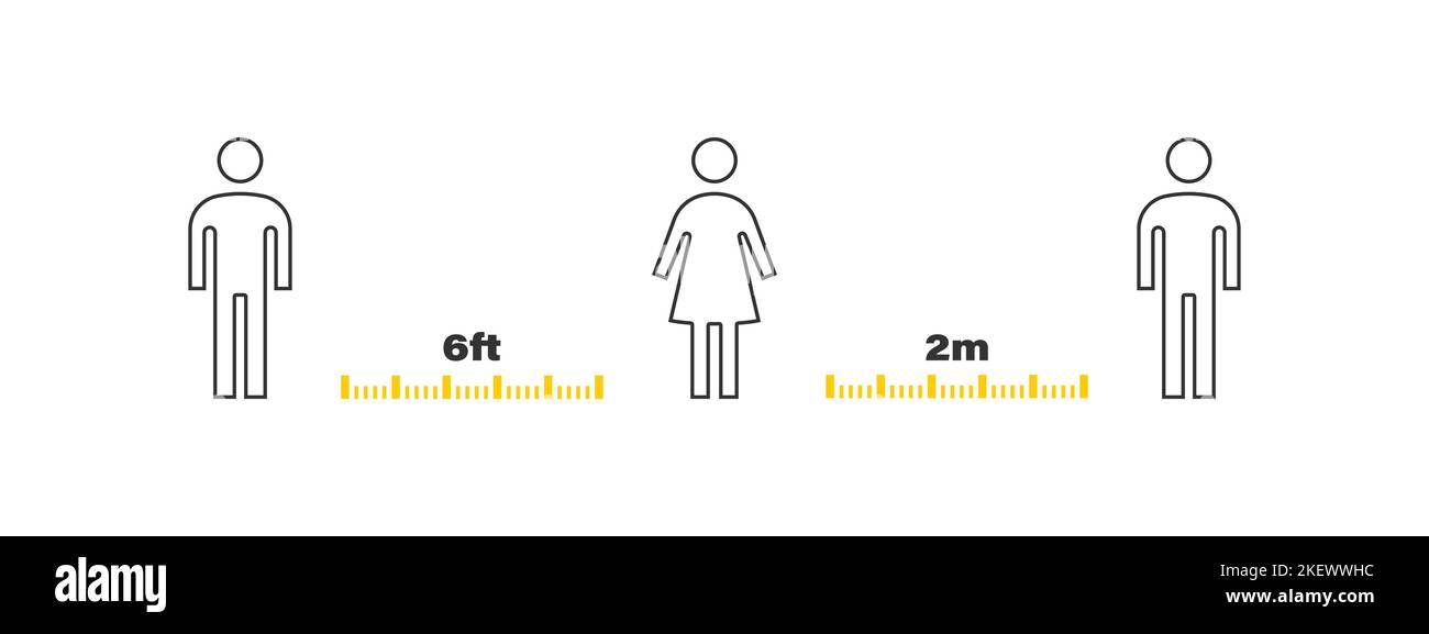 Sign keep distance. Social distancing. Keep distance in public society ...