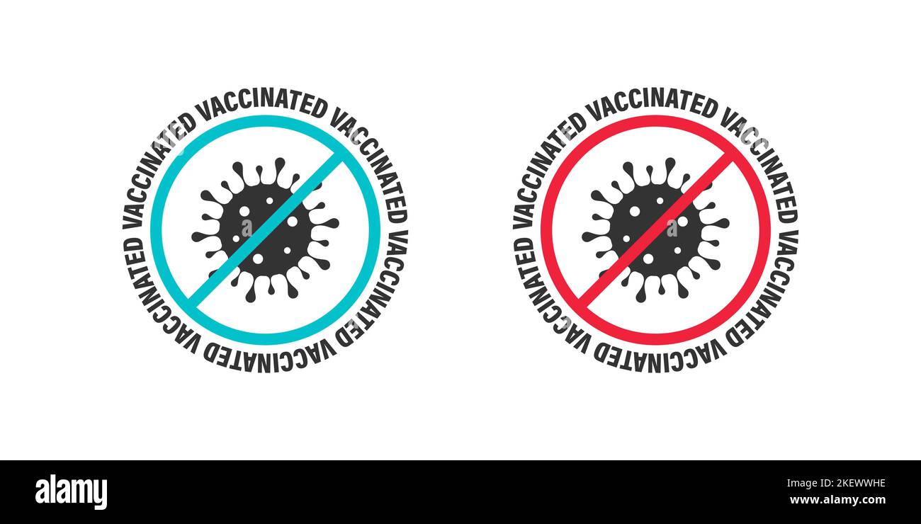 Vaccinated. Vaccine confirmation. I got vaccinated. Flat vector logo ...