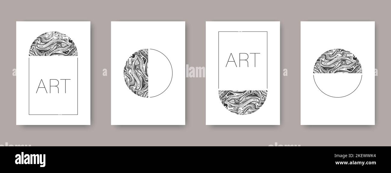 Abstract frames. Abstract elements. Fluid art. Wall decoration, as ...