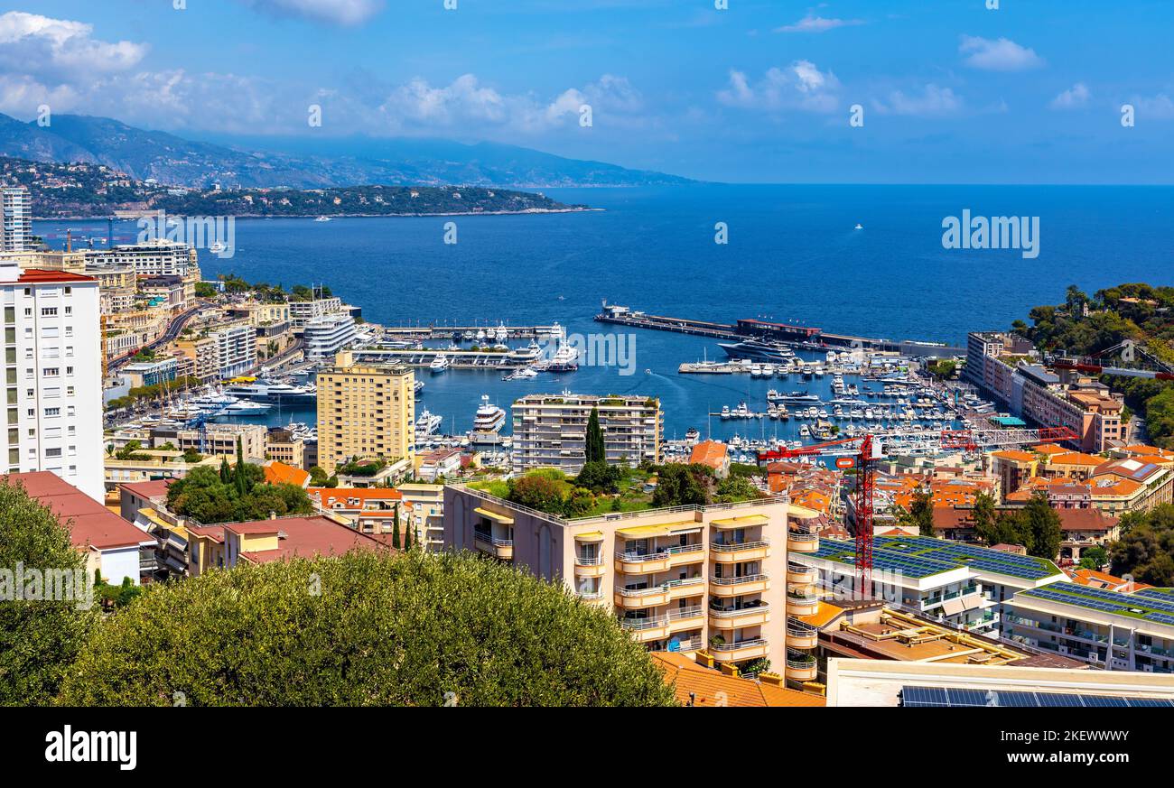 Monaco, France - August 2, 2022: Panoramic view of Monaco metropolitan ...