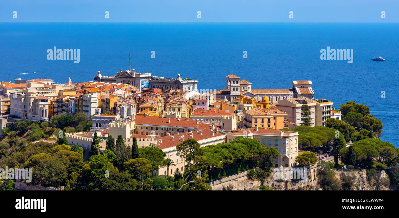 Monaco, France - August 2, 2022: Panoramic view of Monaco Ville Rock ...
