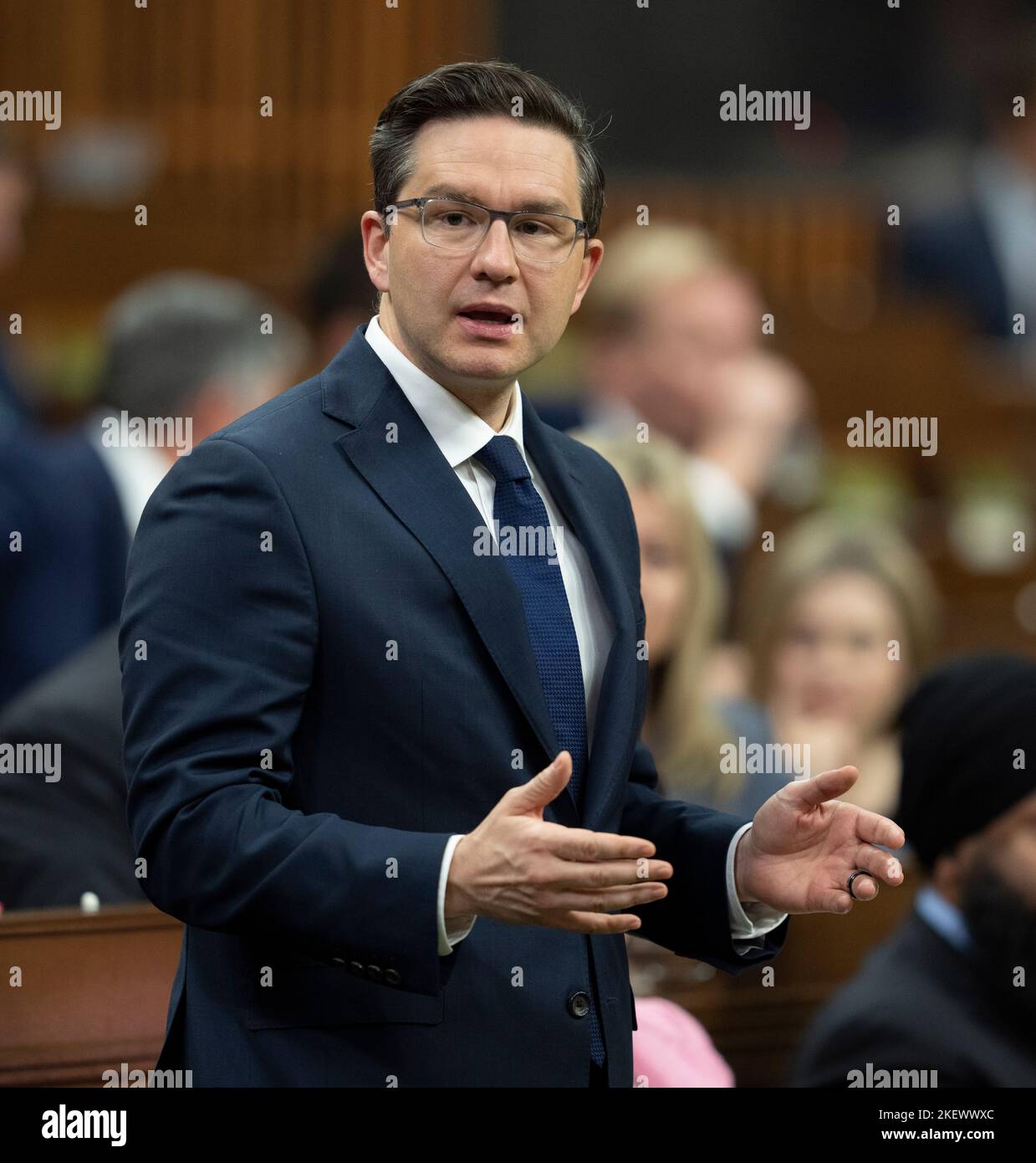 Conservative Leader Pierre Poilievre rises during Question Period, in ...