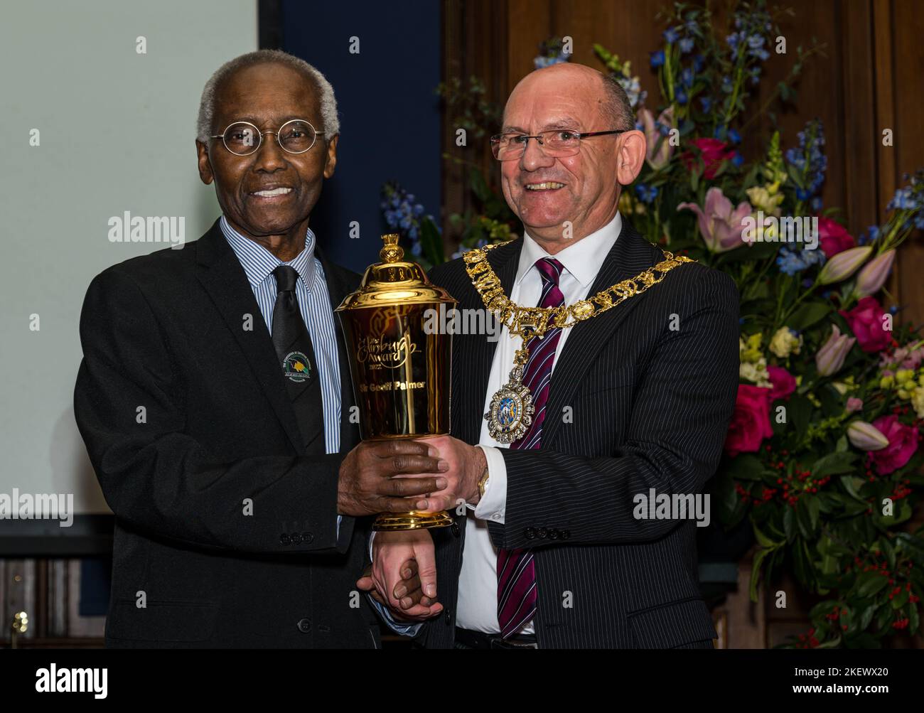 Edinburgh, Scotland, UK, 14th November 2022. Sir Geoff Palmer receives ...