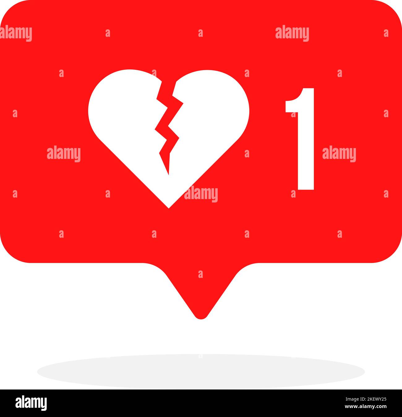 red instant message with broken heart Stock Vector Image & Art - Alamy