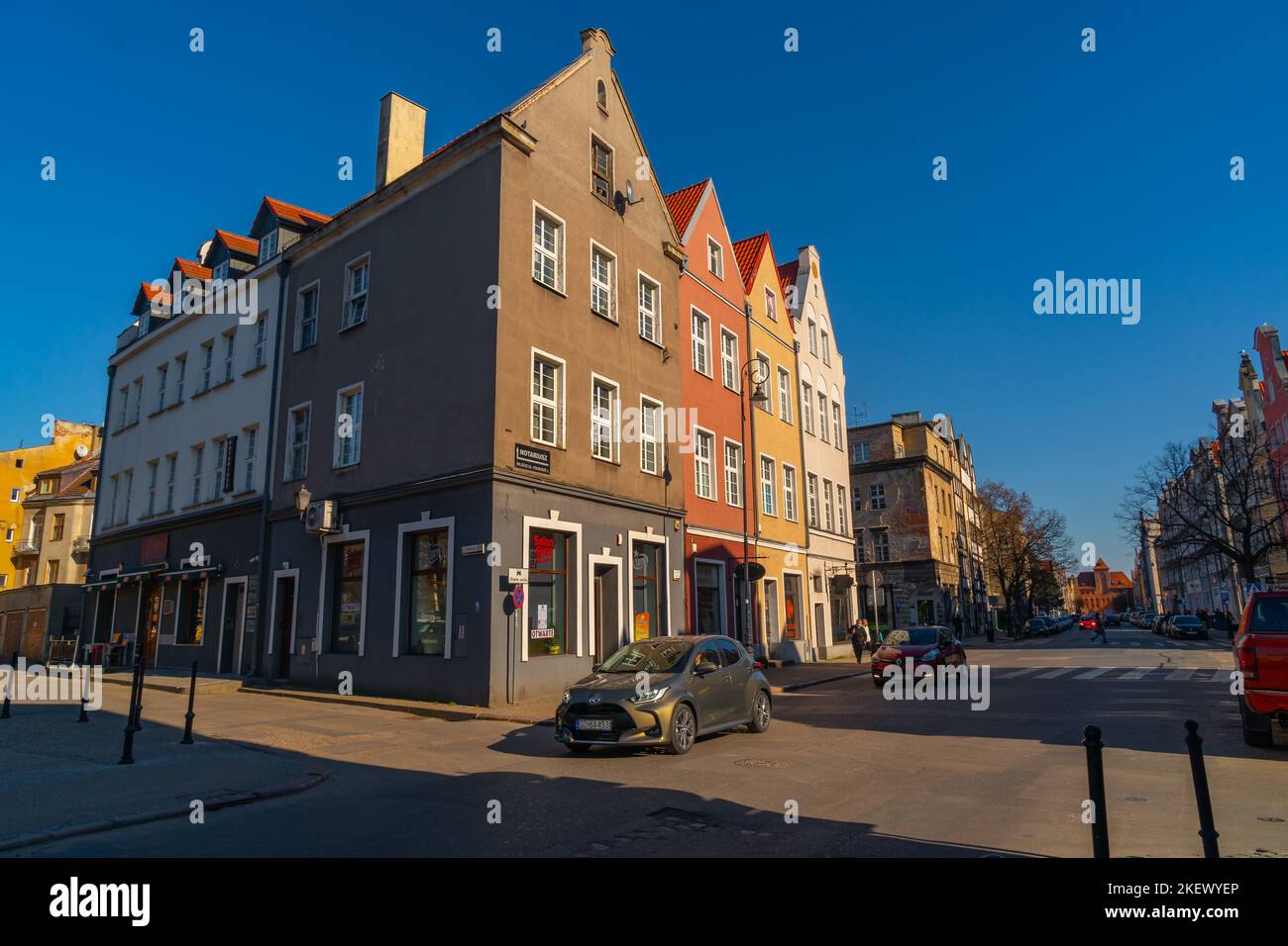 Gdansk, Poland - 12 March, 2022: beautiful old houses on the old town ...