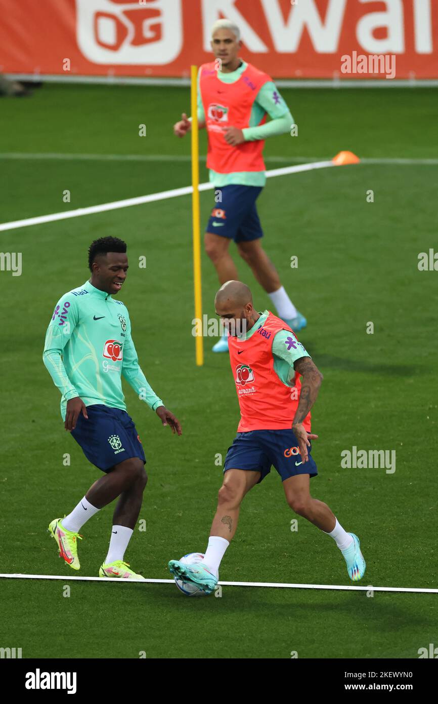 Turin, Italy, 14th November 2022. Vinicius Jr, Dani Alves and Pedro ...