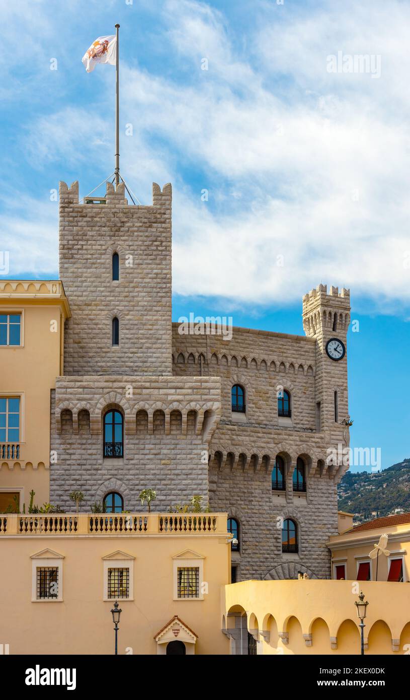Monaco, France - August 2, 2022: Medieval royal Prince Palace, Palais ...