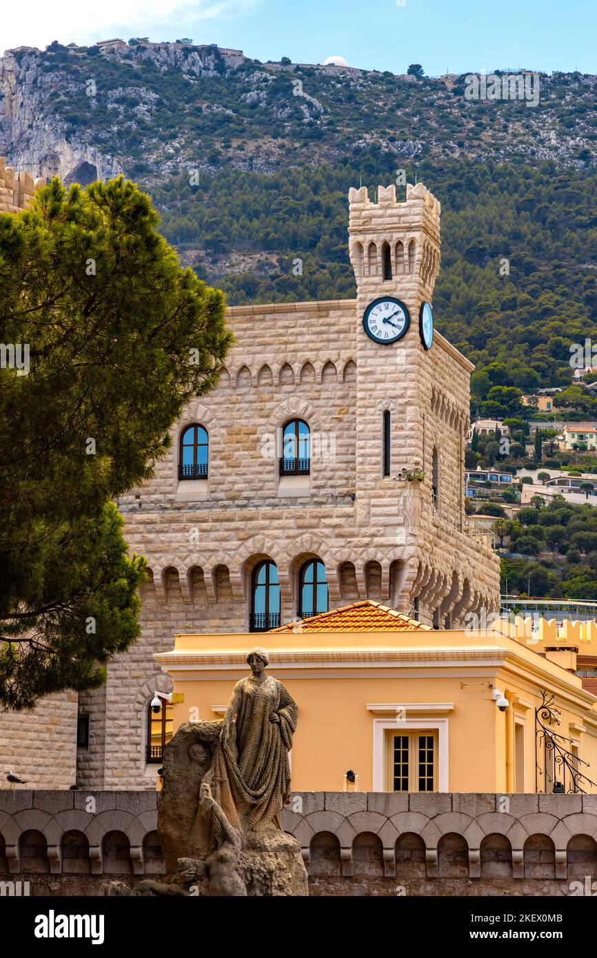 Monaco, France - August 2, 2022: Medieval royal Prince Palace, Palais ...
