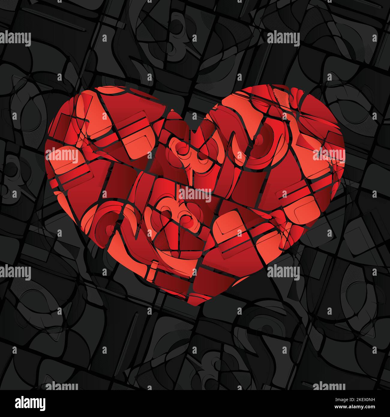 Geometric red color heart Stock Vector Image & Art - Alamy
