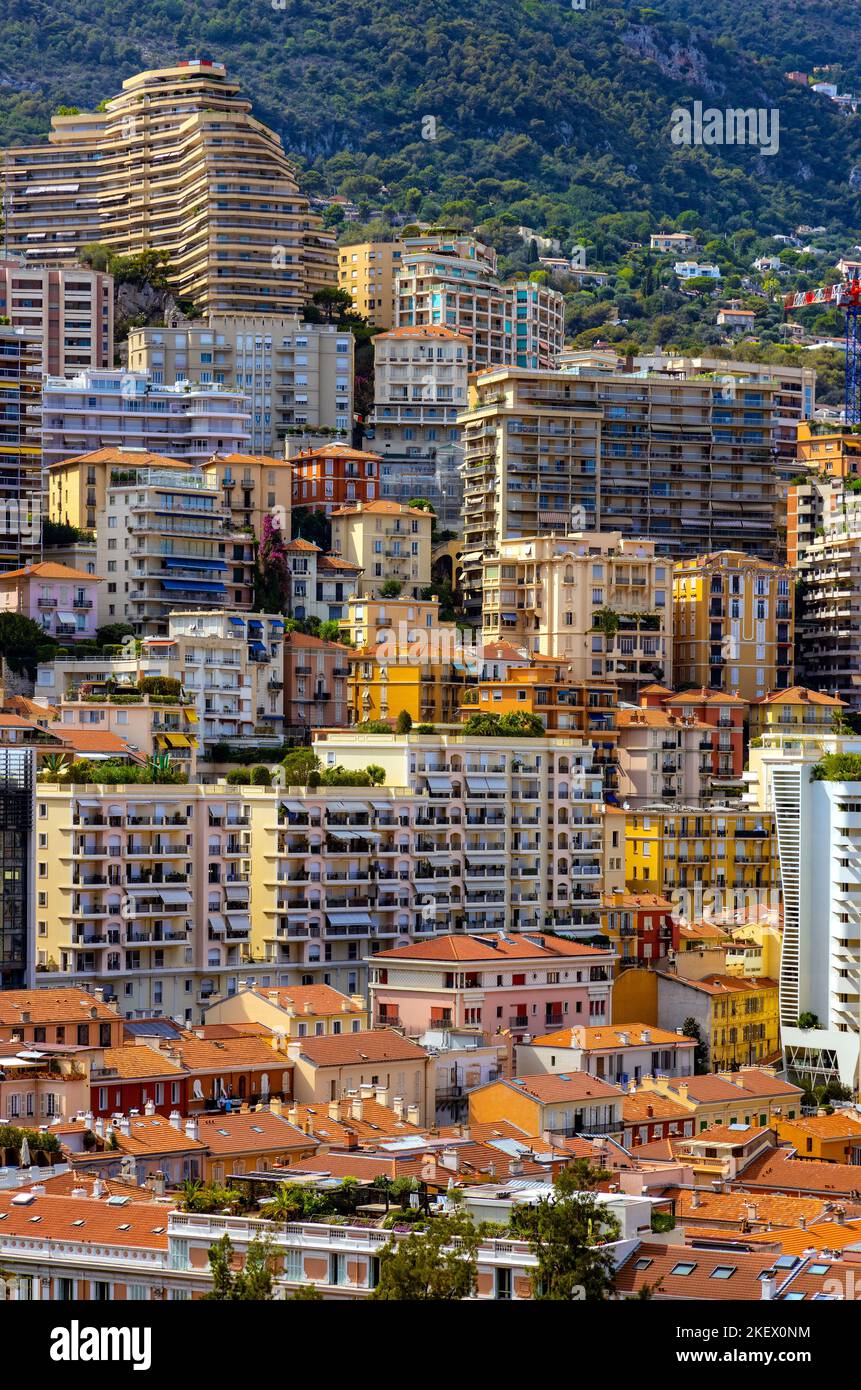 Monaco, France - August 2, 2022: Panoramic view of Monaco metropolitan ...