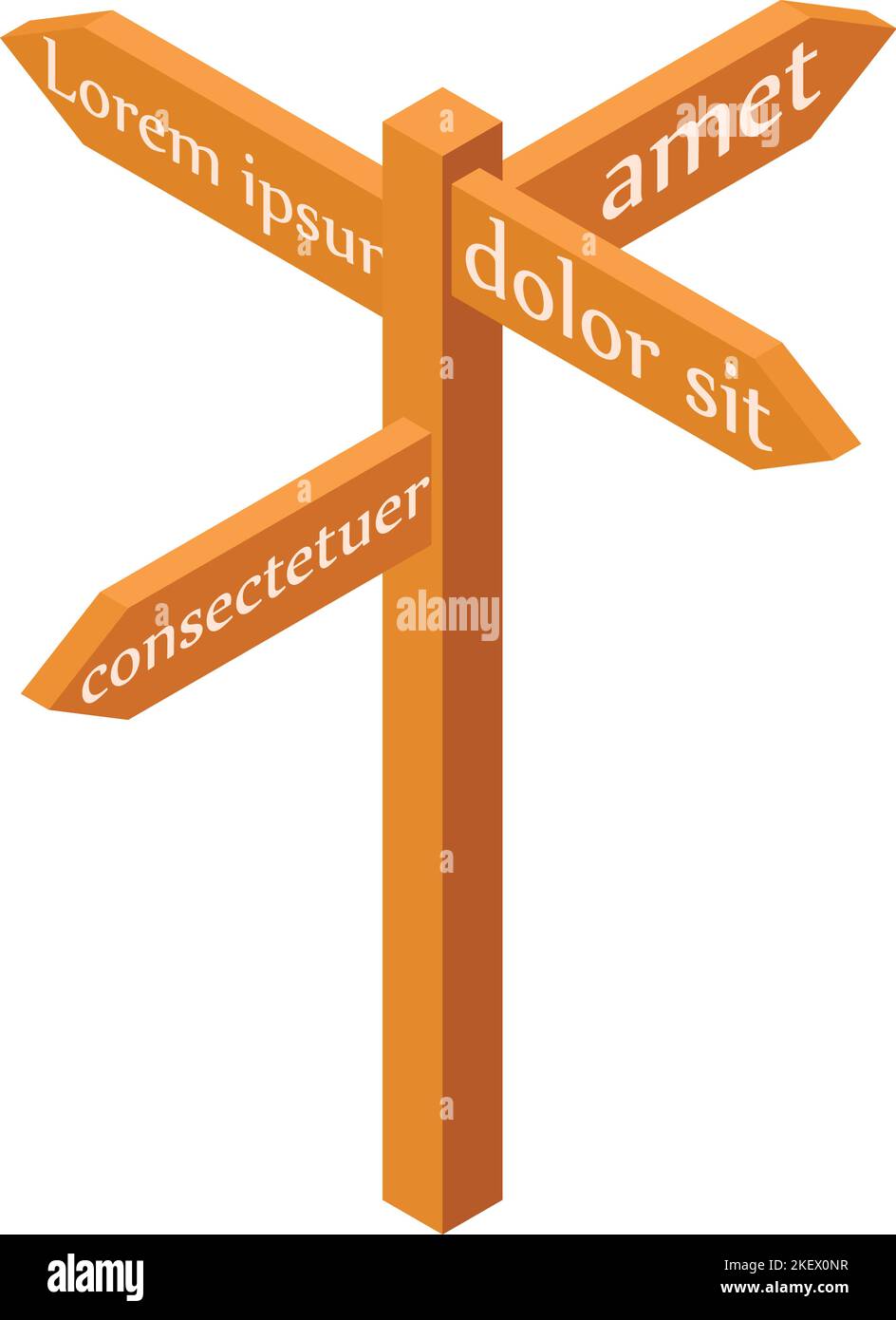 Road sign icon isometric vector. Wood traffic sign with direction ...