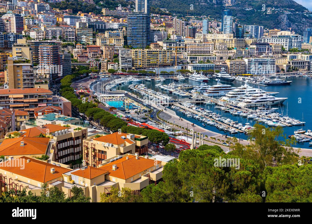 Monaco, France - August 2, 2022: Panoramic view of Monaco metropolitan ...