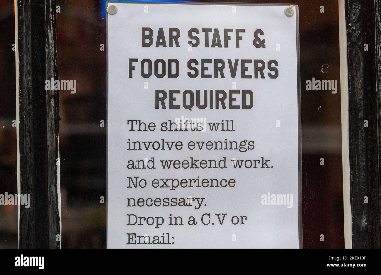 Eton, Windsor, Berkshire, UK. 14th November, 2022. An advert in a pub ...