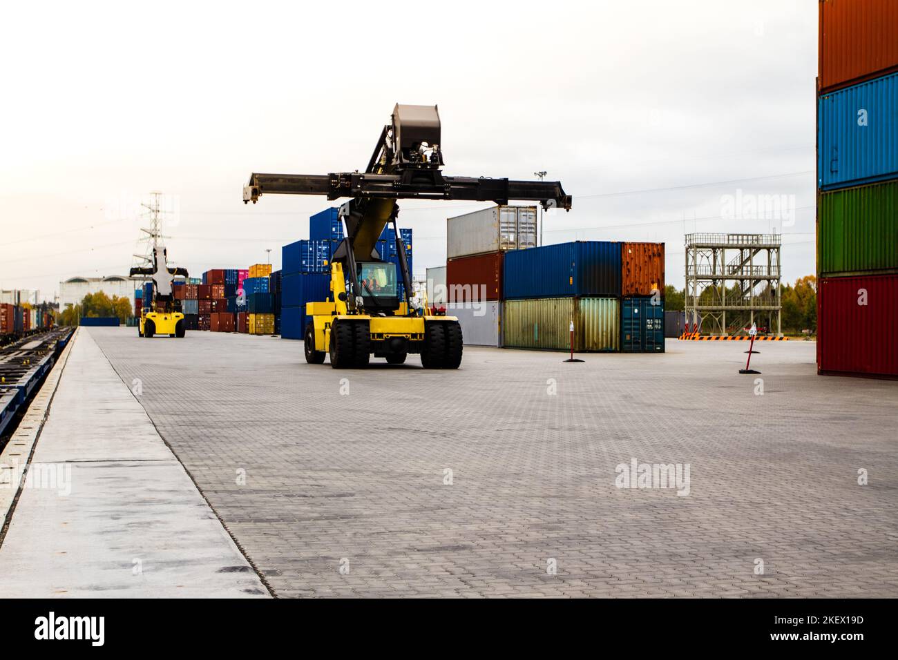 Forklift Handling Cargo Container Freight Container Loading Container