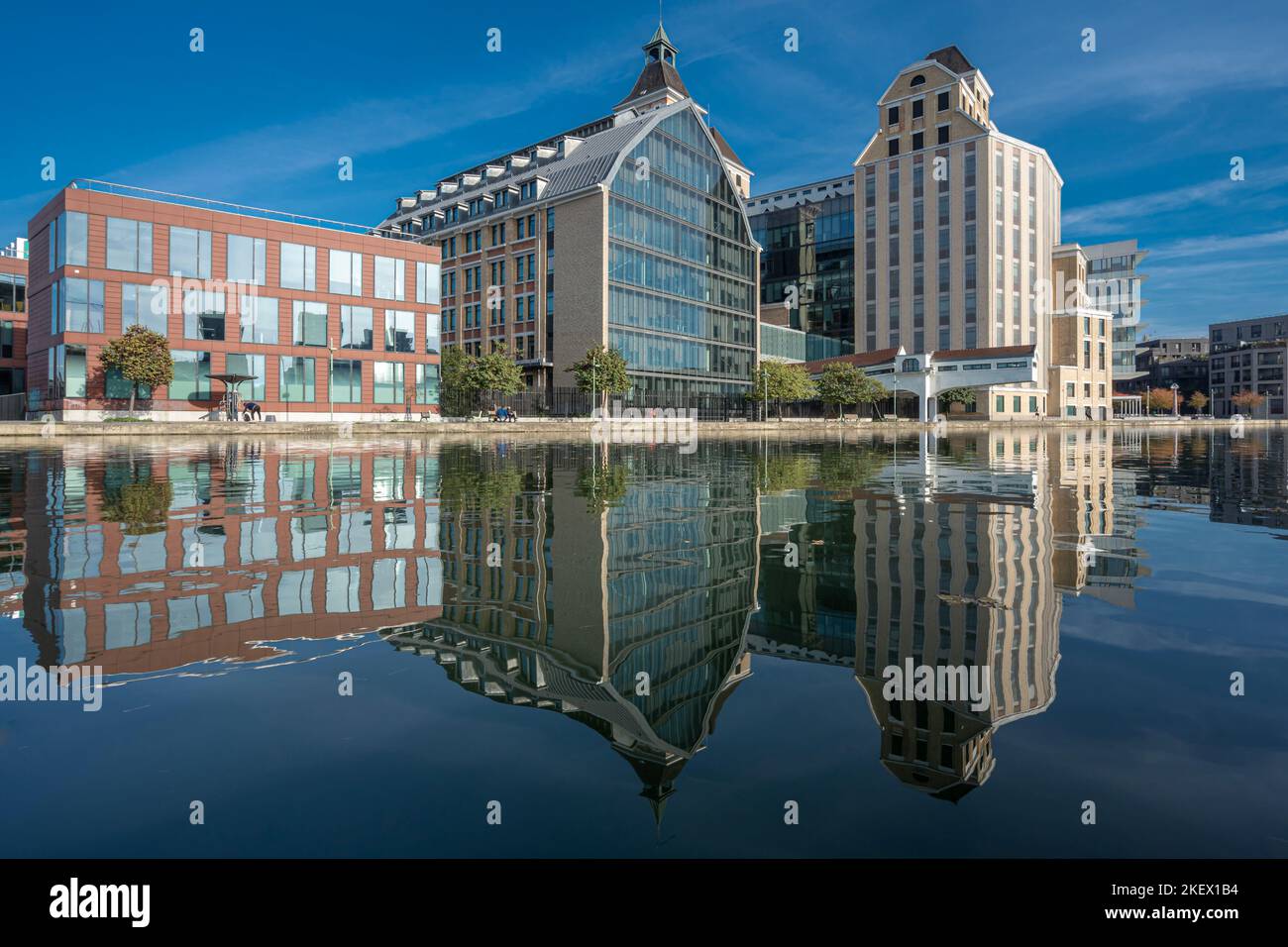 Ourcq Canal. Reflections on the Ourcq canal of the Big Pantin Mills ...