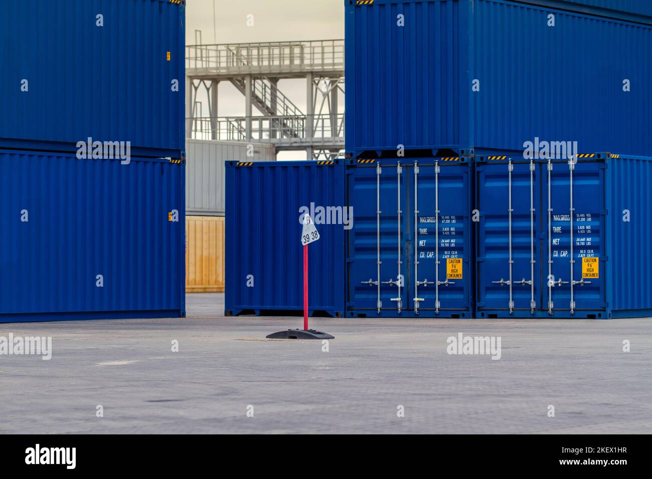 Cargo containers. Cargo container yard. Stack of freight containers at ...