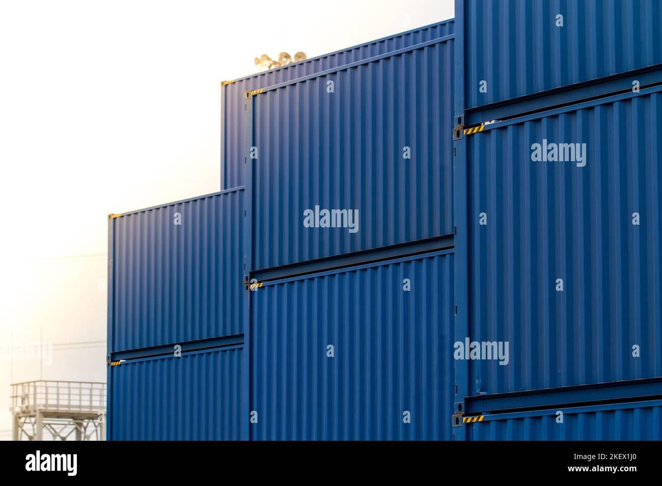 Cargo containers. Cargo container yard. Stack of freight containers at ...