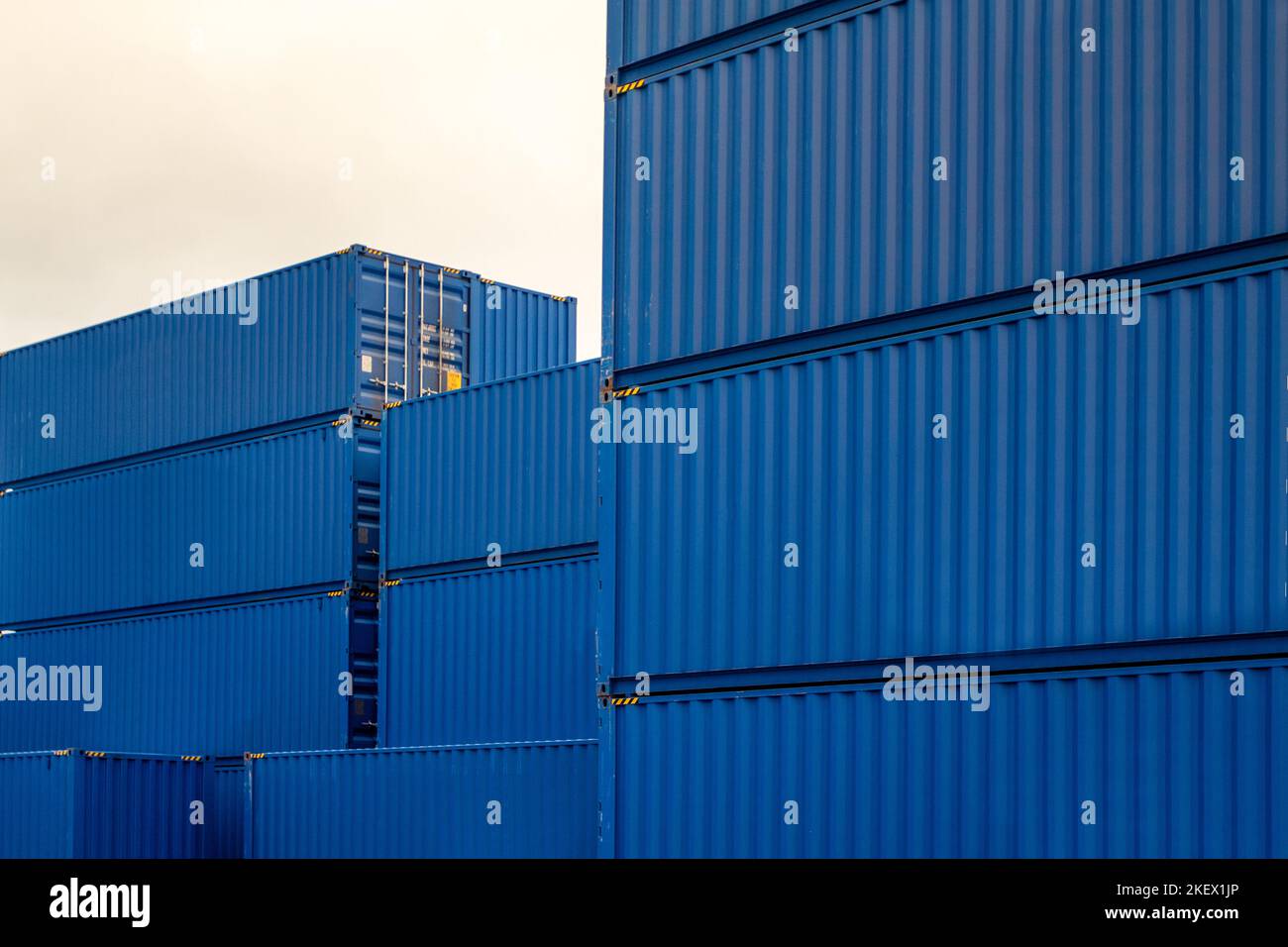 Cargo containers. Cargo container yard. Stack of freight containers at ...