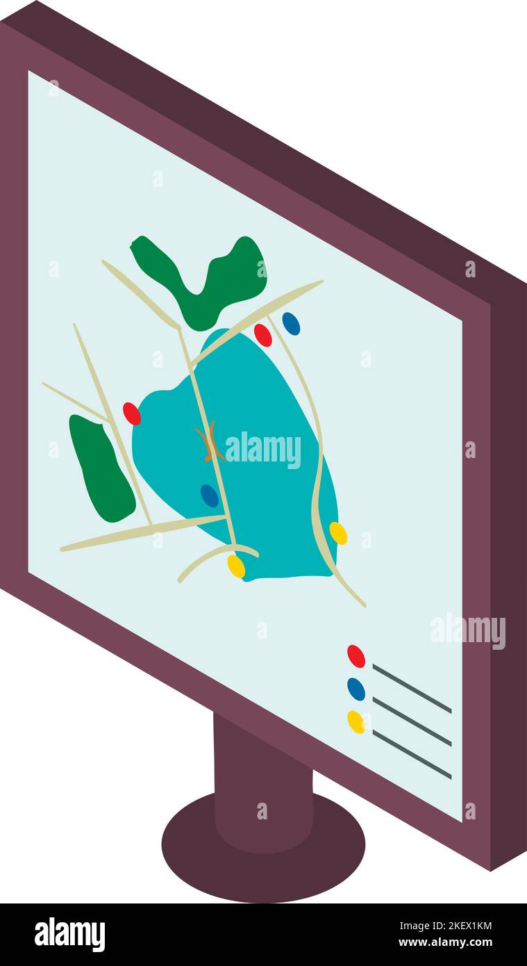 Park map icon isometric vector. Park information map on new outdoor ...