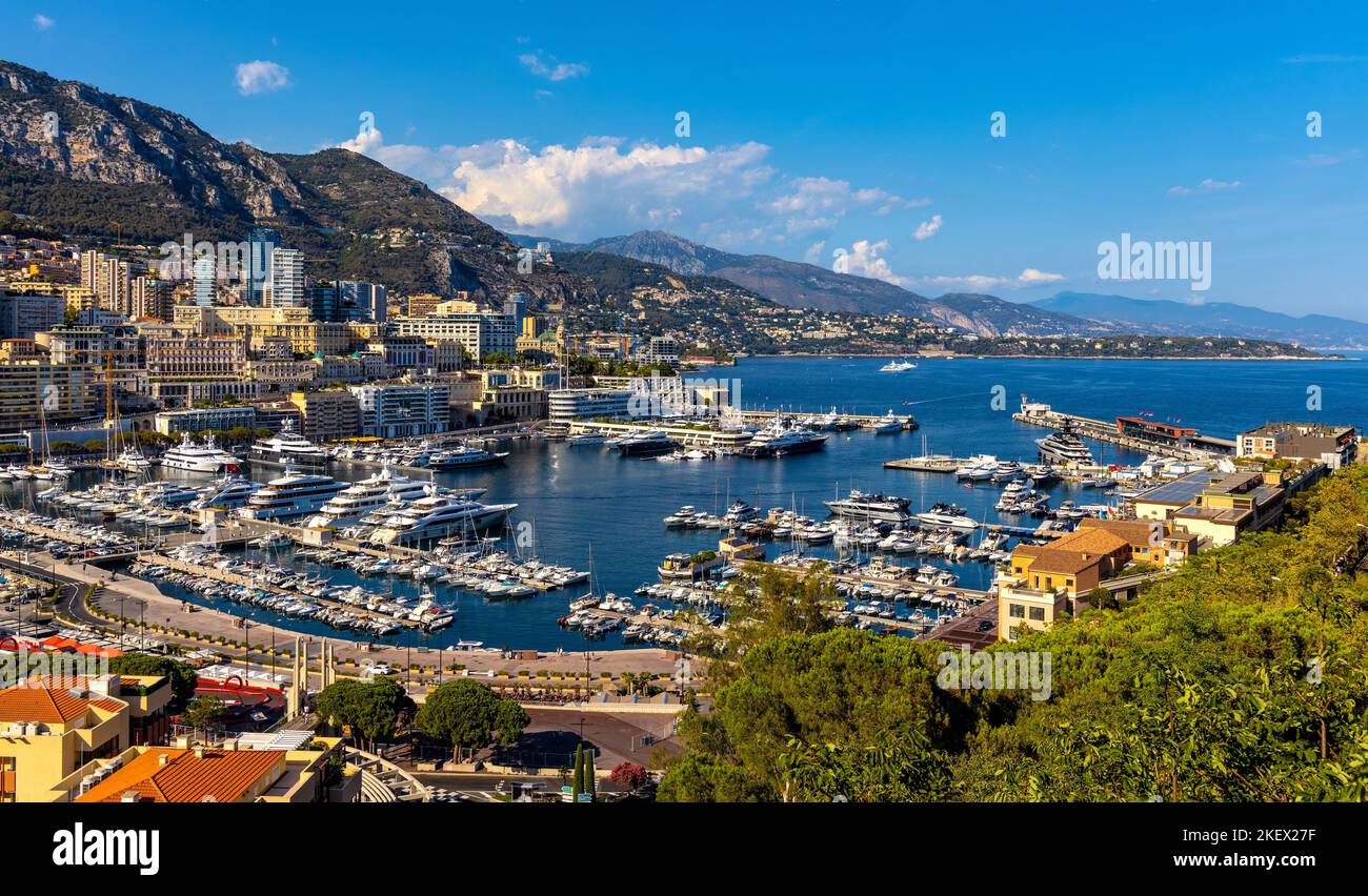 Monaco, France - August 2, 2022: Panoramic view of Monaco metropolitan ...