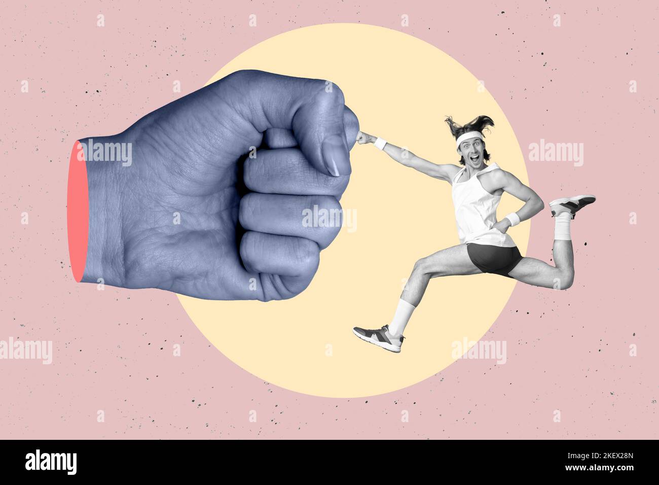 Creative photo 3d collage artwork poster postcard of funny funky man ...