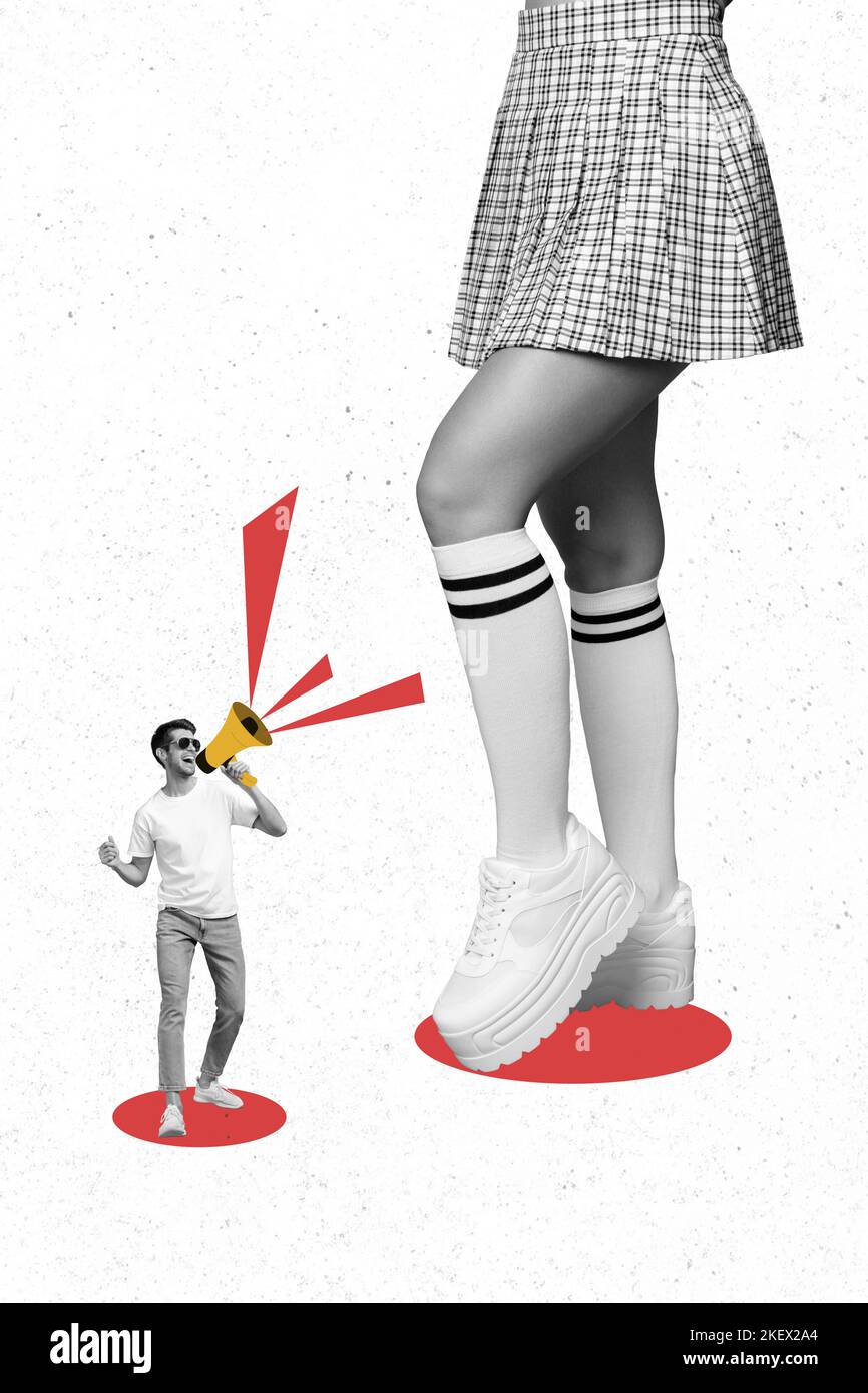 Creative photo 3d collage artwork poster postcard of funny funky man ...