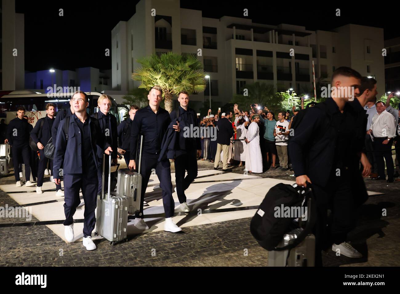 Maskat, Oman. 14th Nov, 2022. The players of the German national soccer ...