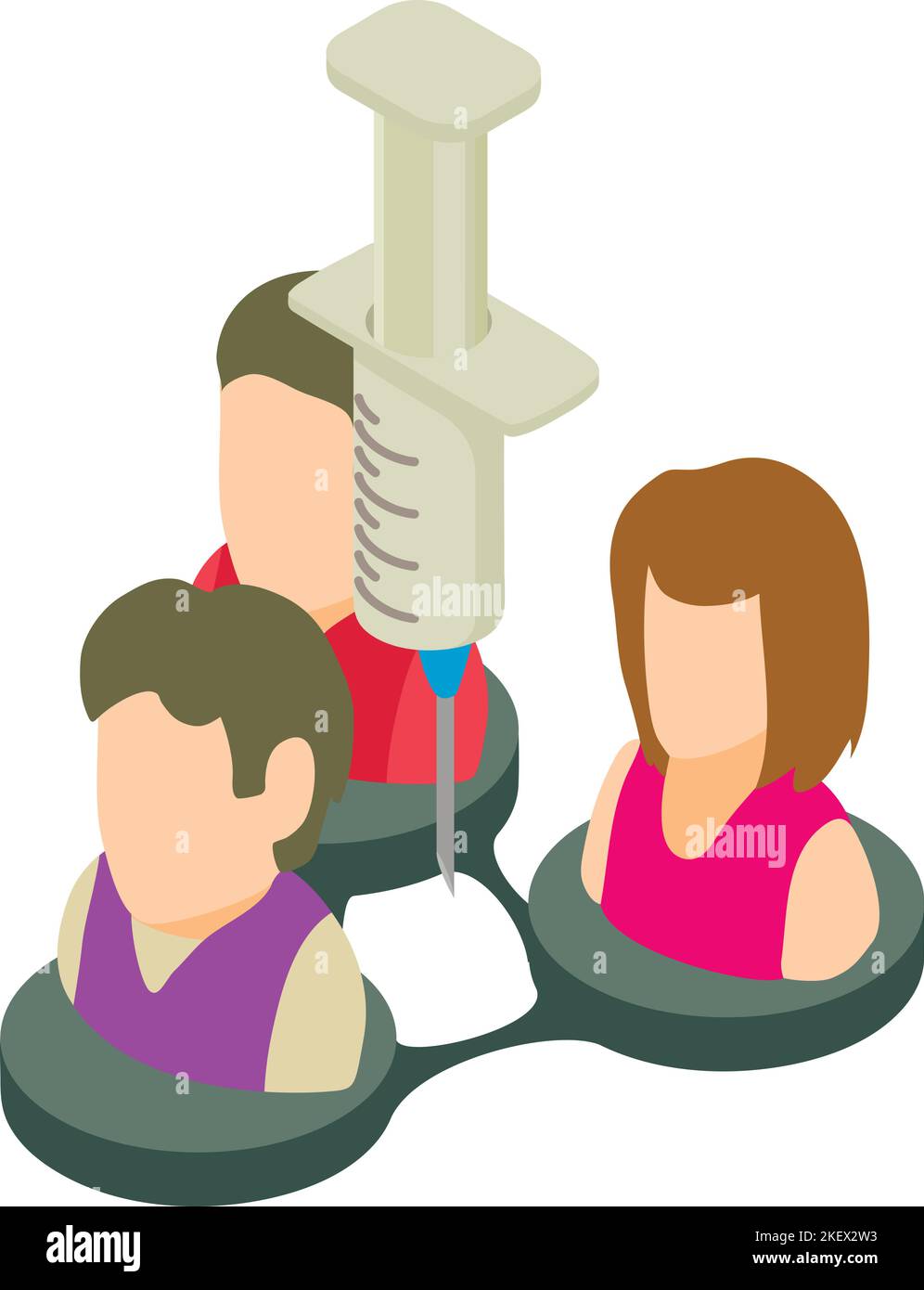 Vaccination concept icon isometric vector. Several people and ...