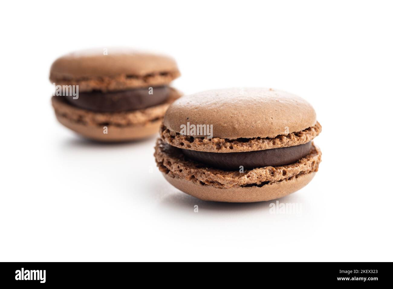 Sweet macaron dessert. Macarons isolated on the white background Stock ...