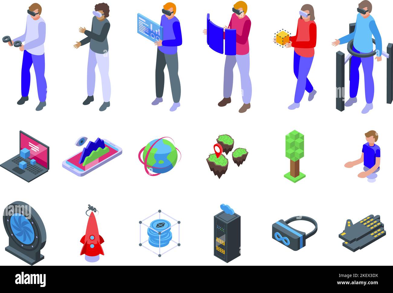 Metaverse icons set isometric vector. Future people. Virtual digital Stock Vector Image & Art ...