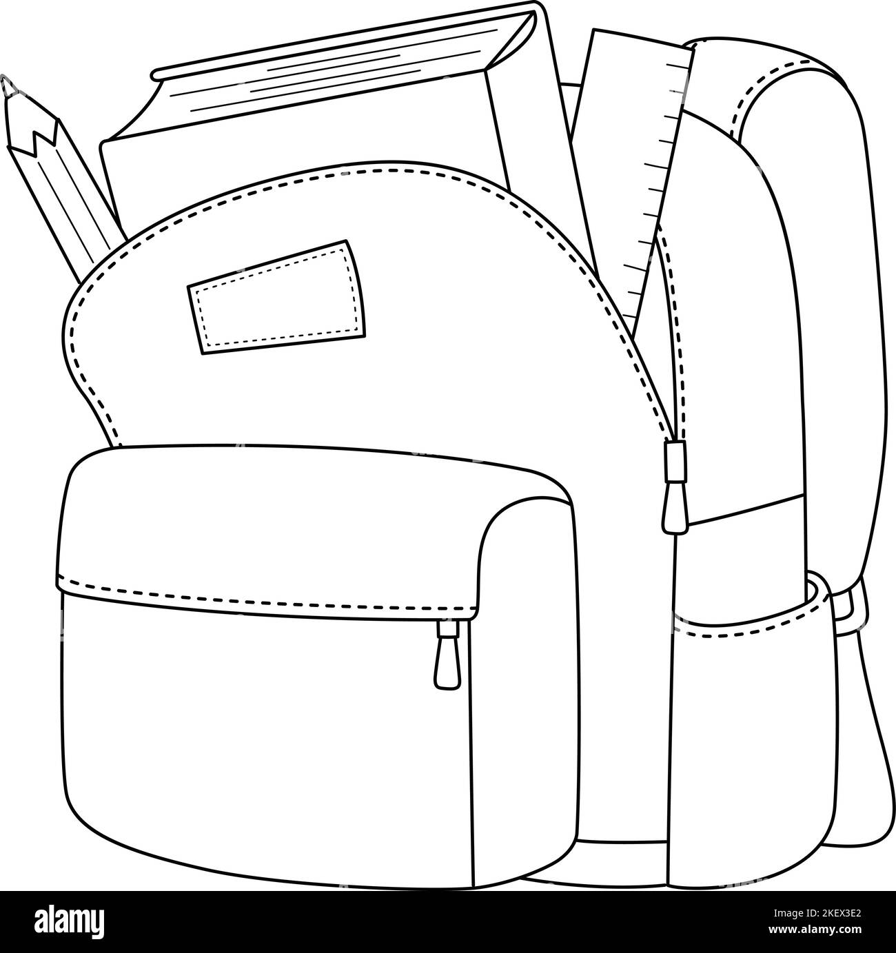 100th Day Of School Bag Isolated Coloring Page Stock Vector Image Art