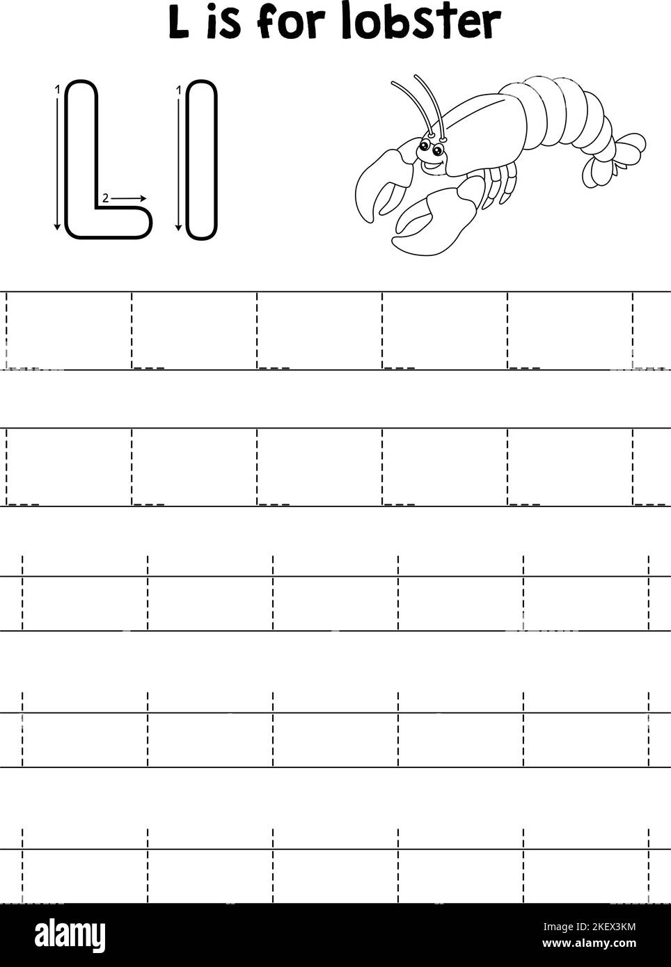 Alphabet l tracing Stock Vector Images - Alamy