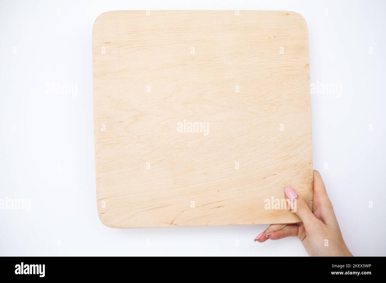 Office Woman Hands Holding a A Tree Board on White Background ...